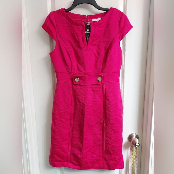 Studio One | Dresses | Nwt Studio One Hot Pink Cap Sleeve Mini Dress ...